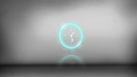 Animation of clock moving over grey back... | Stock Video | Pond5