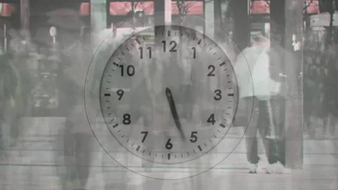 Animation of clock over time-lapse of pe... | Stock Video | Pond5