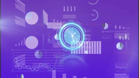 Animation of clock running on digital in... | Stock Video | Pond5
