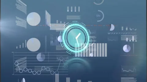 Animation of clock running on digital in... | Stock Video | Pond5