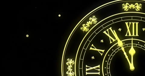Animation of clock showing midnight and ... | Stock Video | Pond5