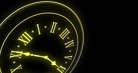 Animation of clock showing midnight on b... | Stock Video | Pond5