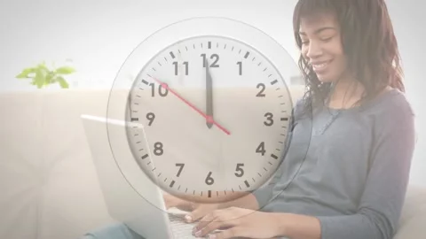 Animation of clock ticking over african ... | Stock Video | Pond5