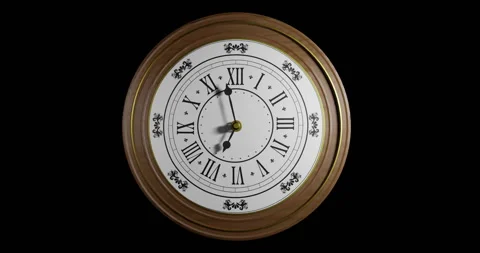 Animation of clock ticking over black ba... | Stock Video | Pond5
