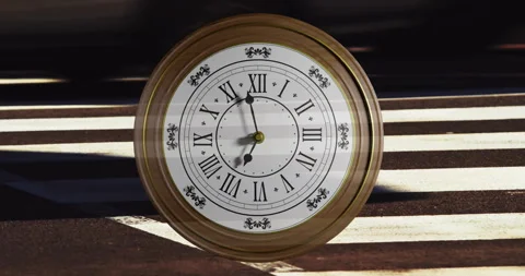 Animation of clock ticking over busy zeb... | Stock Video | Pond5