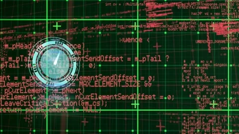 Animation of clock ticking over data pro... | Stock Video | Pond5