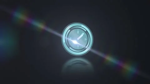 Animation of clock ticking over glowing ... | Stock Video | Pond5