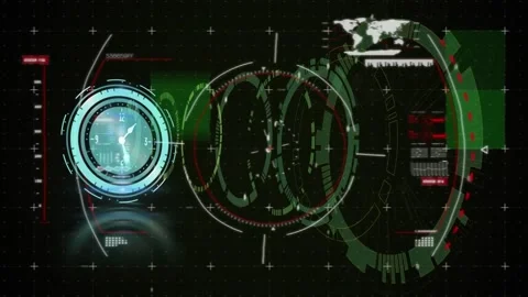 Animation of clock ticking over scope an... | Stock Video | Pond5