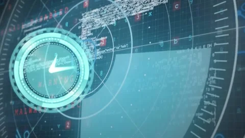 Animation of clock ticking over scope an... | Stock Video | Pond5
