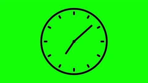 Animation of a clock with time pointers ... | Stock Video | Pond5