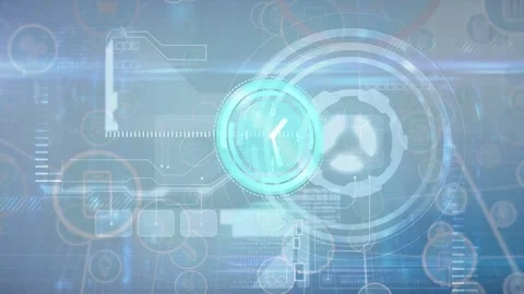 Animation of clock with turning hands ov... | Stock Video | Pond5