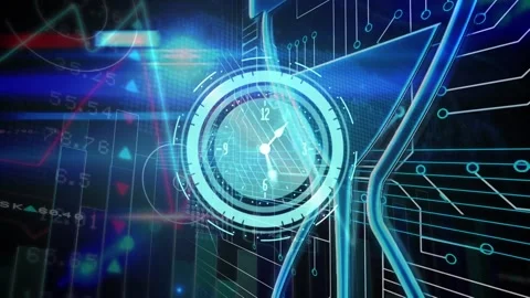 Animation of clock with turning hands ov... | Stock Video | Pond5