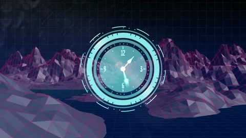 Animation of clock with turning hands, o... | Stock Video | Pond5