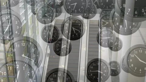 Animation of clocks ticking and data pro... | Stock Video | Pond5