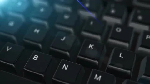 Animation close up computer keyboard wit... | Stock Video | Pond5