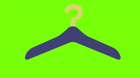 Animation of a clothes hanger on a green... | Stock Video | Pond5