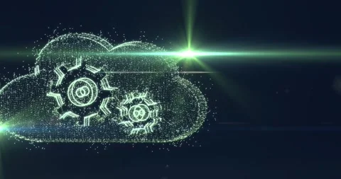 Animation of cloud with cogs ai data pro... | Stock Video | Pond5