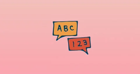 Animation of clouds with abc and 123 tex... | Stock Video | Pond5