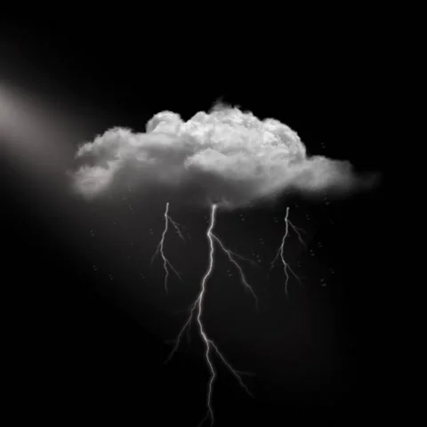 Animation of clouds and lightning isolat... | Stock Video | Pond5