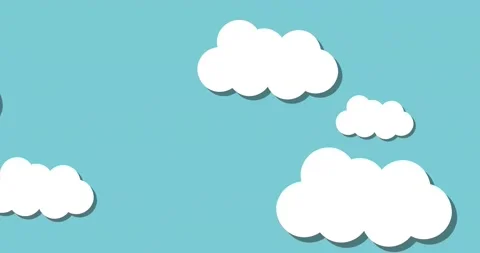 Animation of clouds on blue background | Stock Video | Pond5