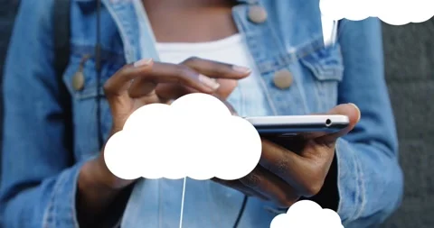 Animation of clouds with electronic devi... | Stock Video | Pond5