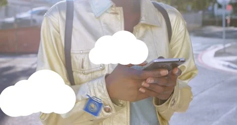 Animation of clouds with electronic devi... | Stock Video | Pond5