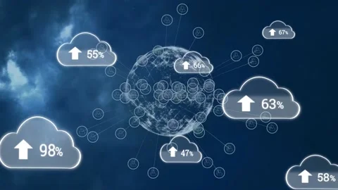 Animation of clouds with uploading over ... | Stock Video | Pond5