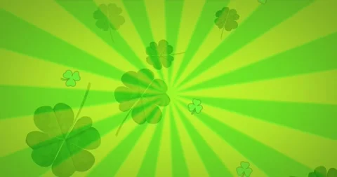 Animation of clover icons on green backg... | Stock Video | Pond5