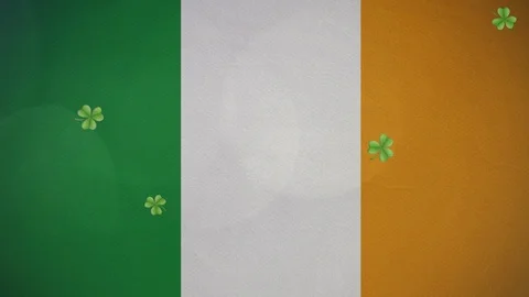 Animation of clovers falling with Irish ... | Stock Video | Pond5
