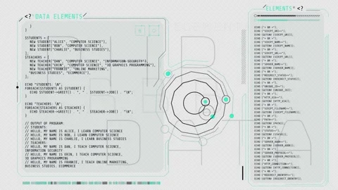Animation of the coding in windows HUD i... | Stock Video | Pond5