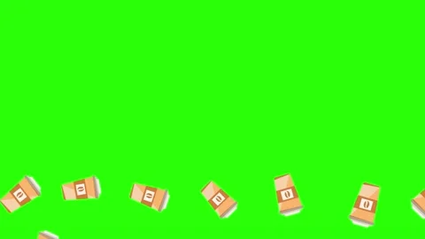 Animation of coffee cups on green screen... | Stock Video | Pond5
