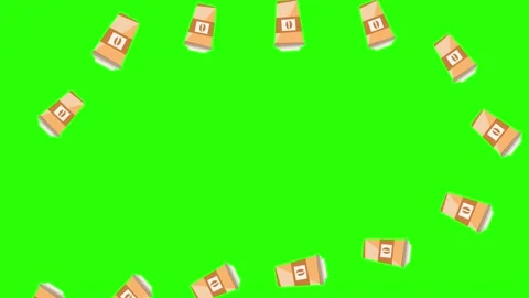 Animation of coffee cups on green screen... | Stock Video | Pond5