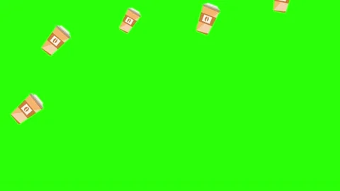 Animation of coffee cups on green screen... | Stock Video | Pond5