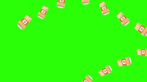 Animation of coffee cups on green screen... | Stock Video | Pond5