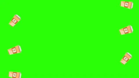 Animation of coffee cups on green screen... | Stock Video | Pond5
