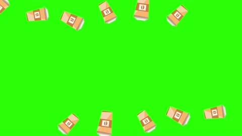 Animation of coffee cups on green screen... | Stock Video | Pond5