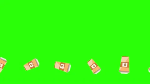 Animation of coffee cups on green screen... | Stock Video | Pond5