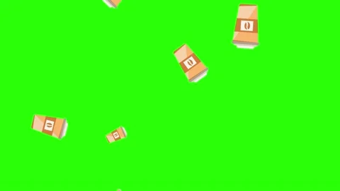 Animation of coffee cups on green screen... | Stock Video | Pond5