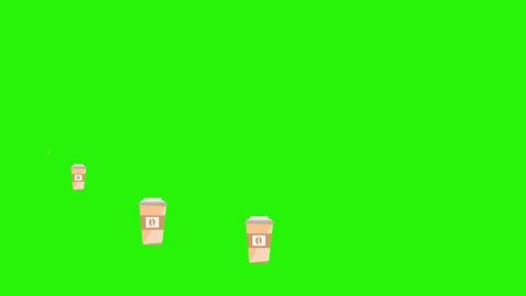 Animation of coffee cups on green screen... | Stock Video | Pond5