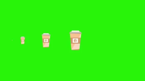 Animation of coffee cups on green screen... | Stock Video | Pond5