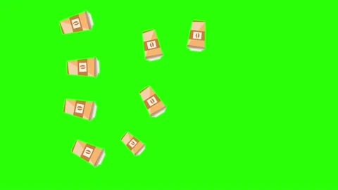 Animation of coffee cups on green screen... | Stock Video | Pond5