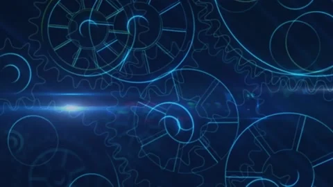 Animation of cogs on black background | Stock Video | Pond5