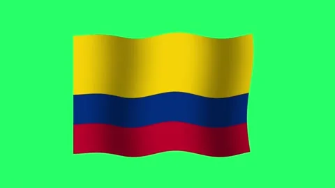 Animation Colombia flag on green backgro... | Stock Video | Pond5