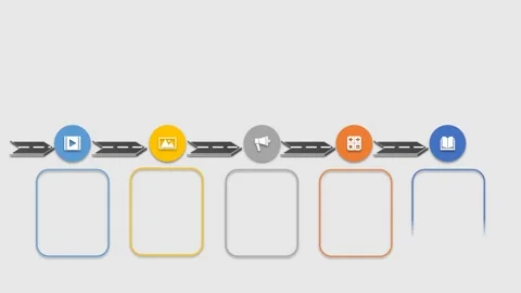 Animation colorful blank shape 5 step fo... | Stock Video | Pond5