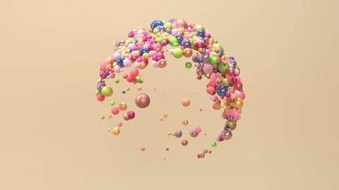 Animation. Colorful spheres. Round frame... | Stock Video | Pond5