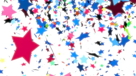 Animation of colorful stars falling, hol... | Stock Video | Pond5