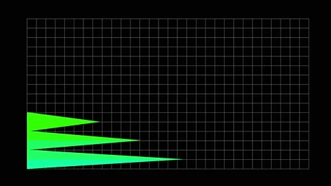 Animation colorful triangular bar graph ... | Stock Video | Pond5