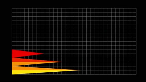 Animation colorful triangular bar graph ... | Stock Video | Pond5