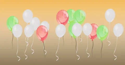 Animation of colourful balloons bouncing... | Stock Video | Pond5