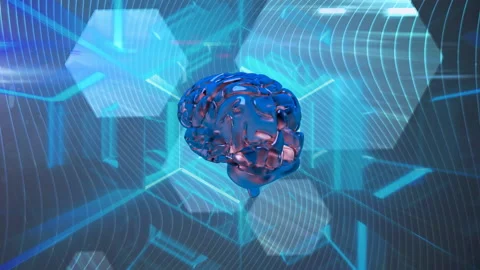 Animation of colourful brain spinning wi... | Stock Video | Pond5